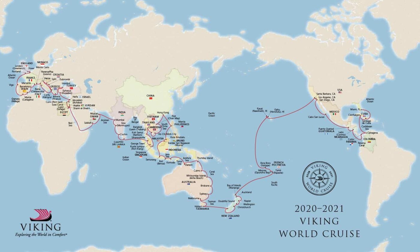 Viking World Cruise Will Span 161 Days Visiting 75 Ports In 2020-2021